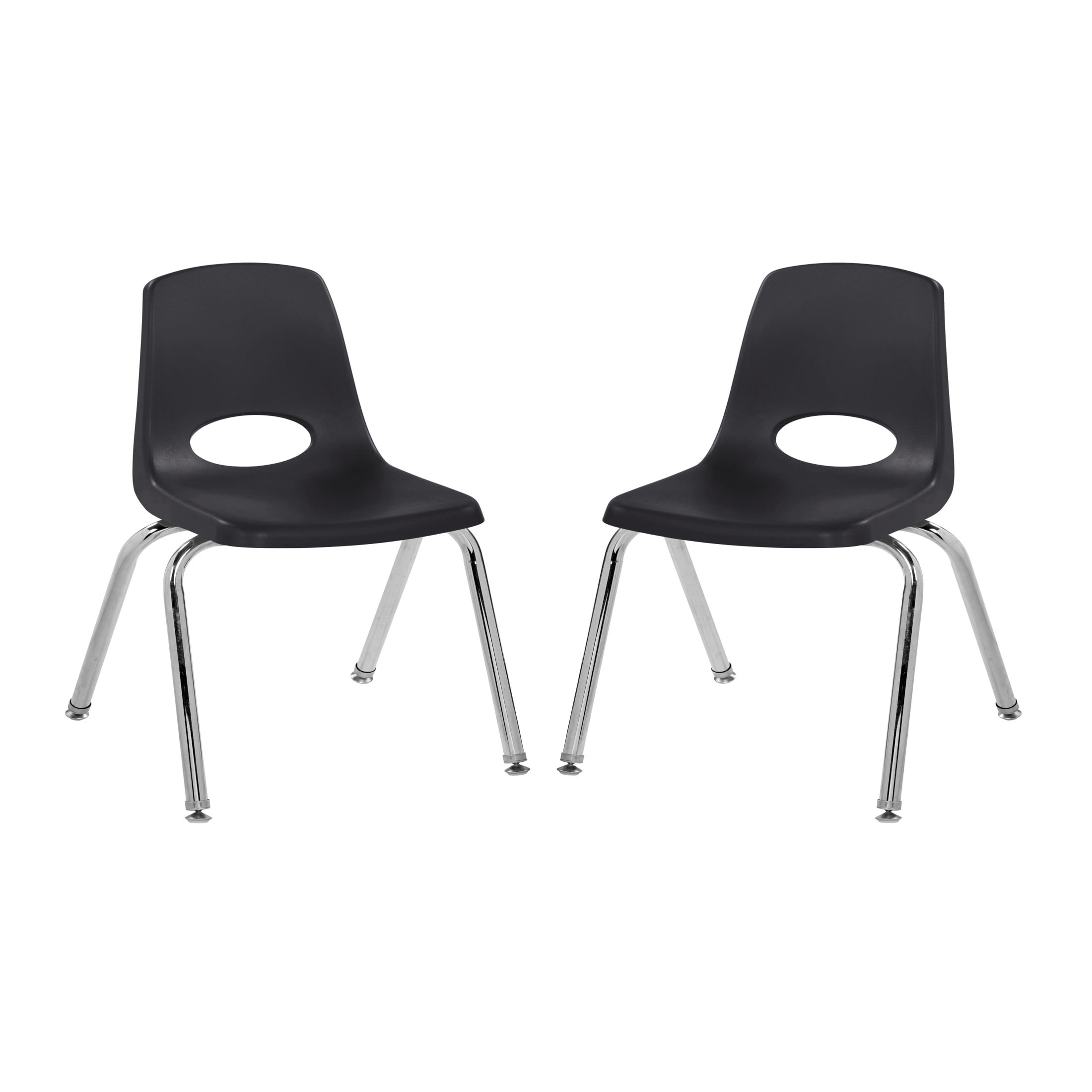 Factory Direct Partners Kids Swivel Glide Stack Chairs, Black (Set of 2 ...