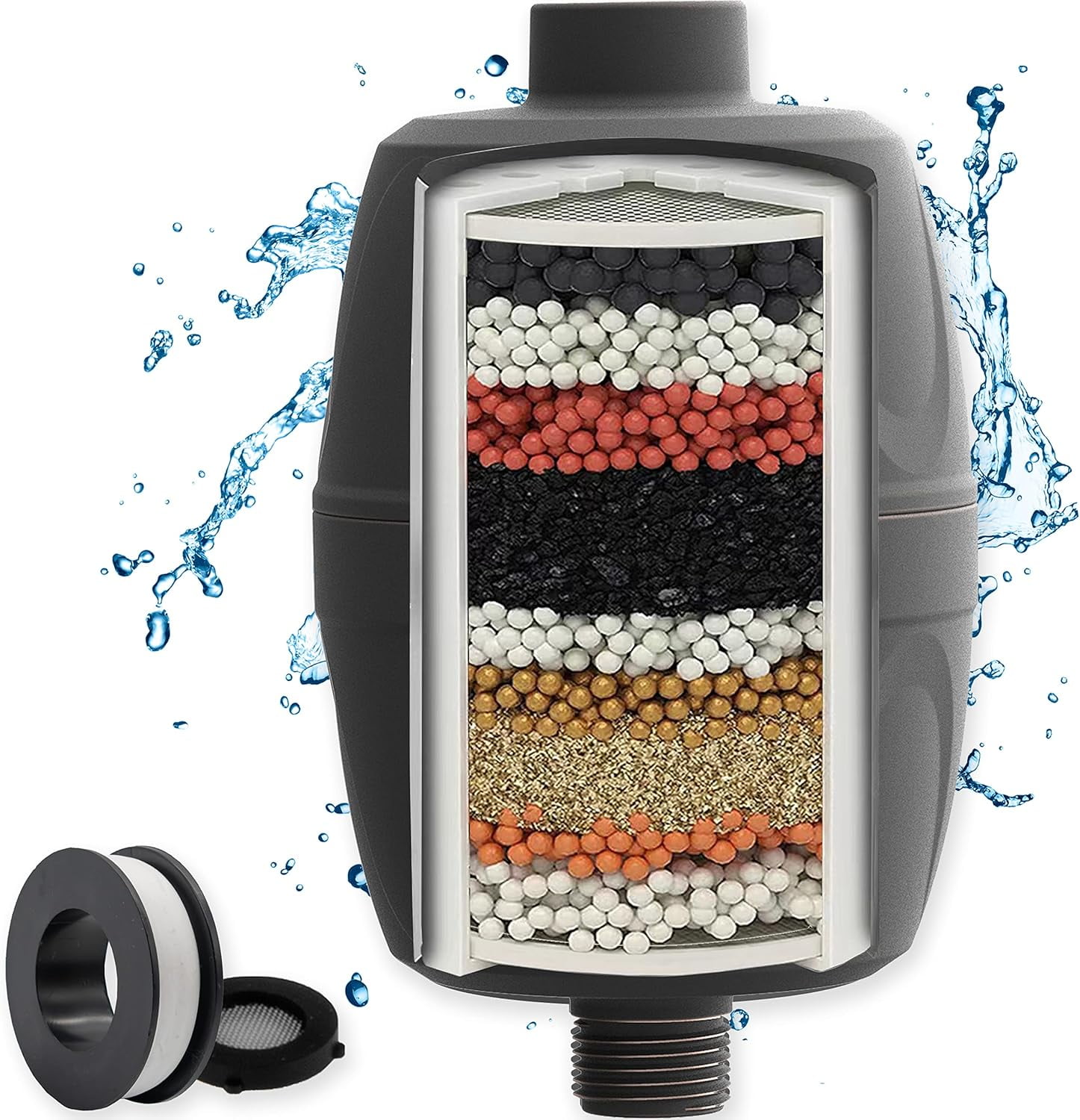 16-Stage Shower Filter - Universal Showerhead Water Filters To Remove ...