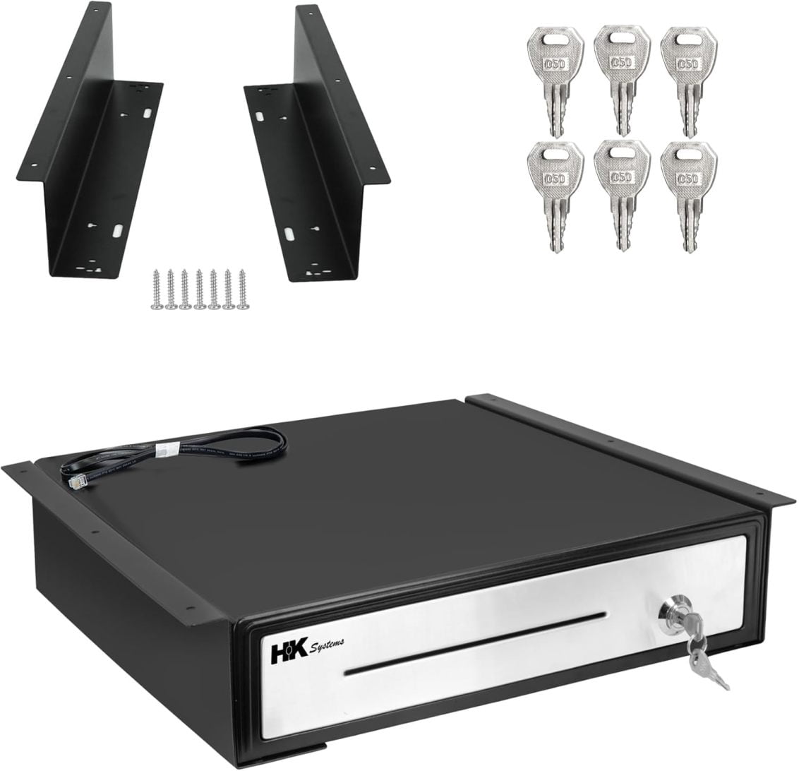 16" "Stainless Steel" Front Heavy Duty Black POS Cash Drawer with 5Bill ...