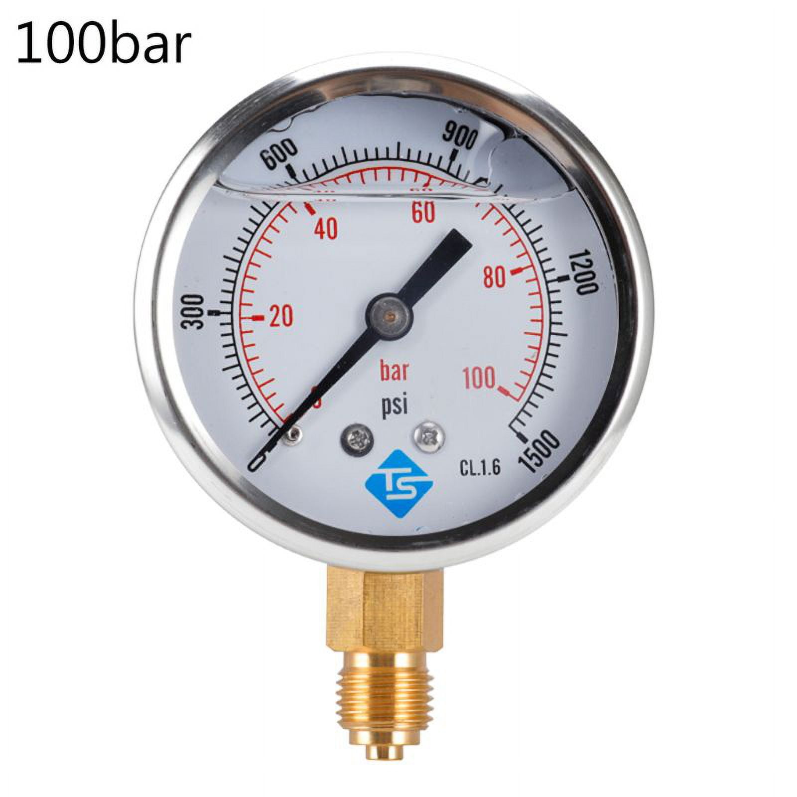 16 Standard Hydraulic Pressure Gauge Lower-Mount Connection 1/4-inch ...
