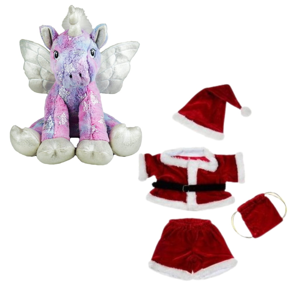 16″ Stardust the Unicorn Plush Toy with 16″ Santa Claus Outfit ...
