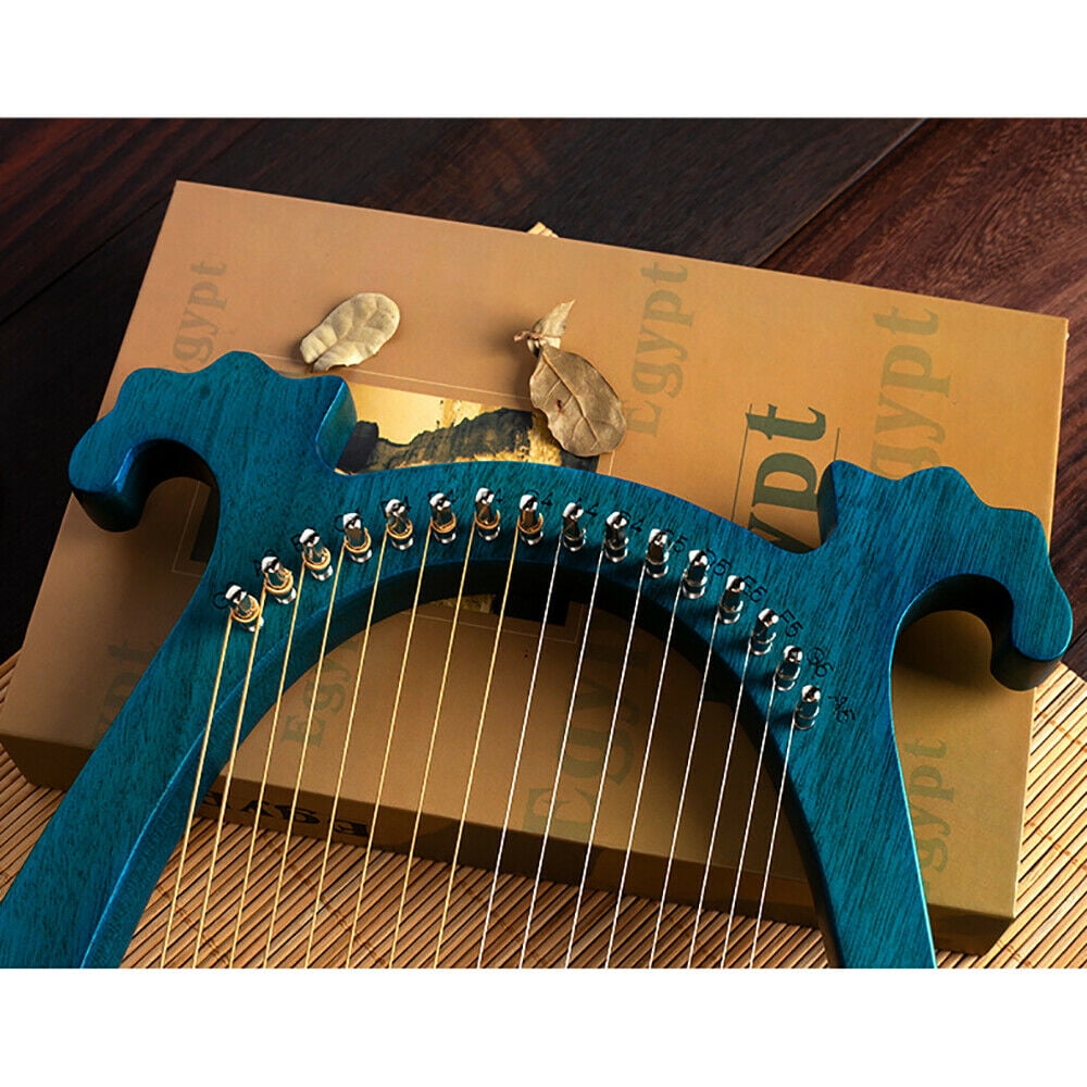16-String Lyre Harp with Mahogany Body, Steel Strings, and Accessories ...