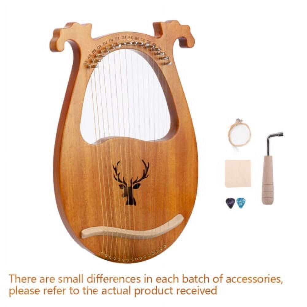 16 Strings Classical Lyre Harp Wooden Mahogany Musical Instrument W ...