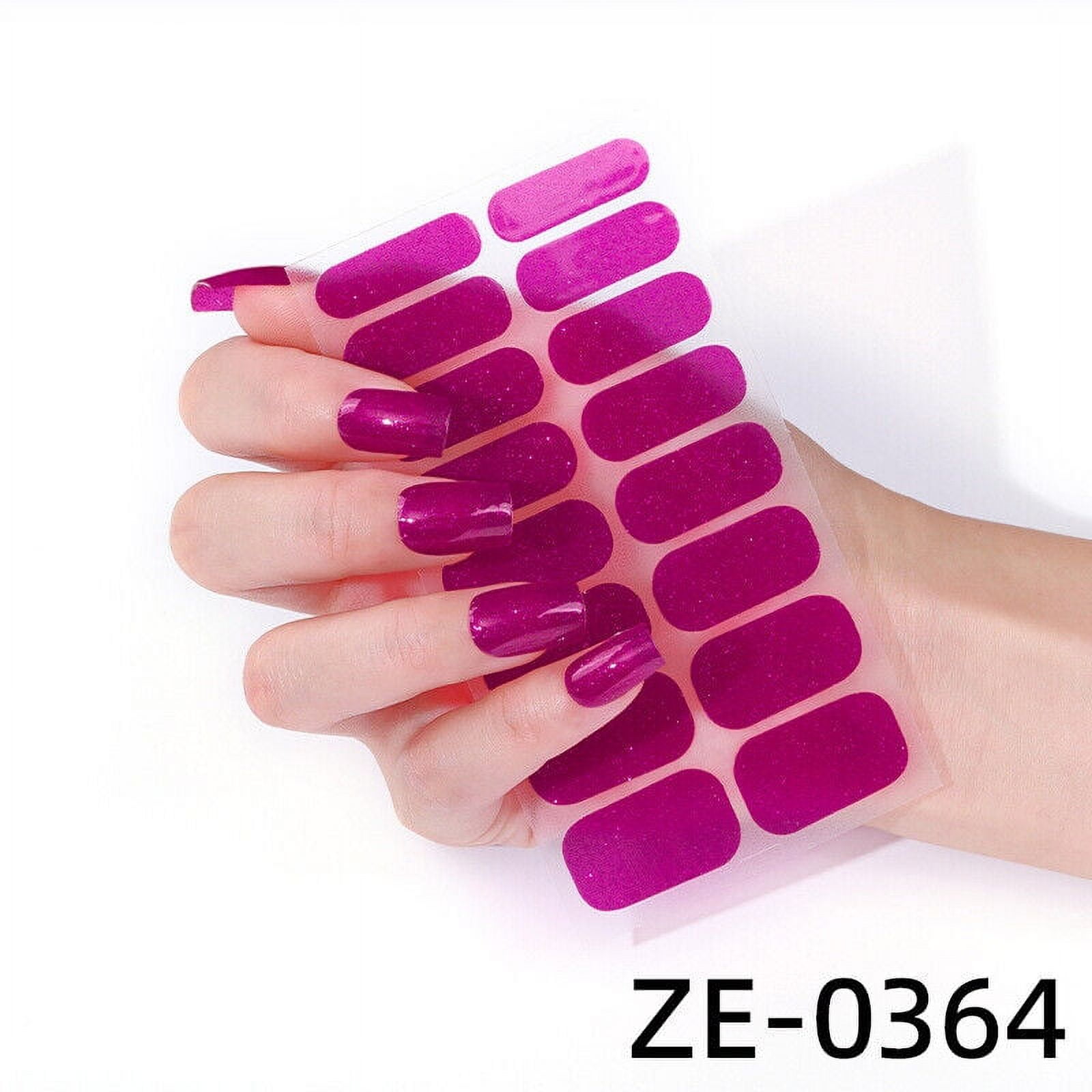 16 Strips Semi Cured Gel Nail Stickers Uv Lamp Required Gel Wraps Nail Art Deco