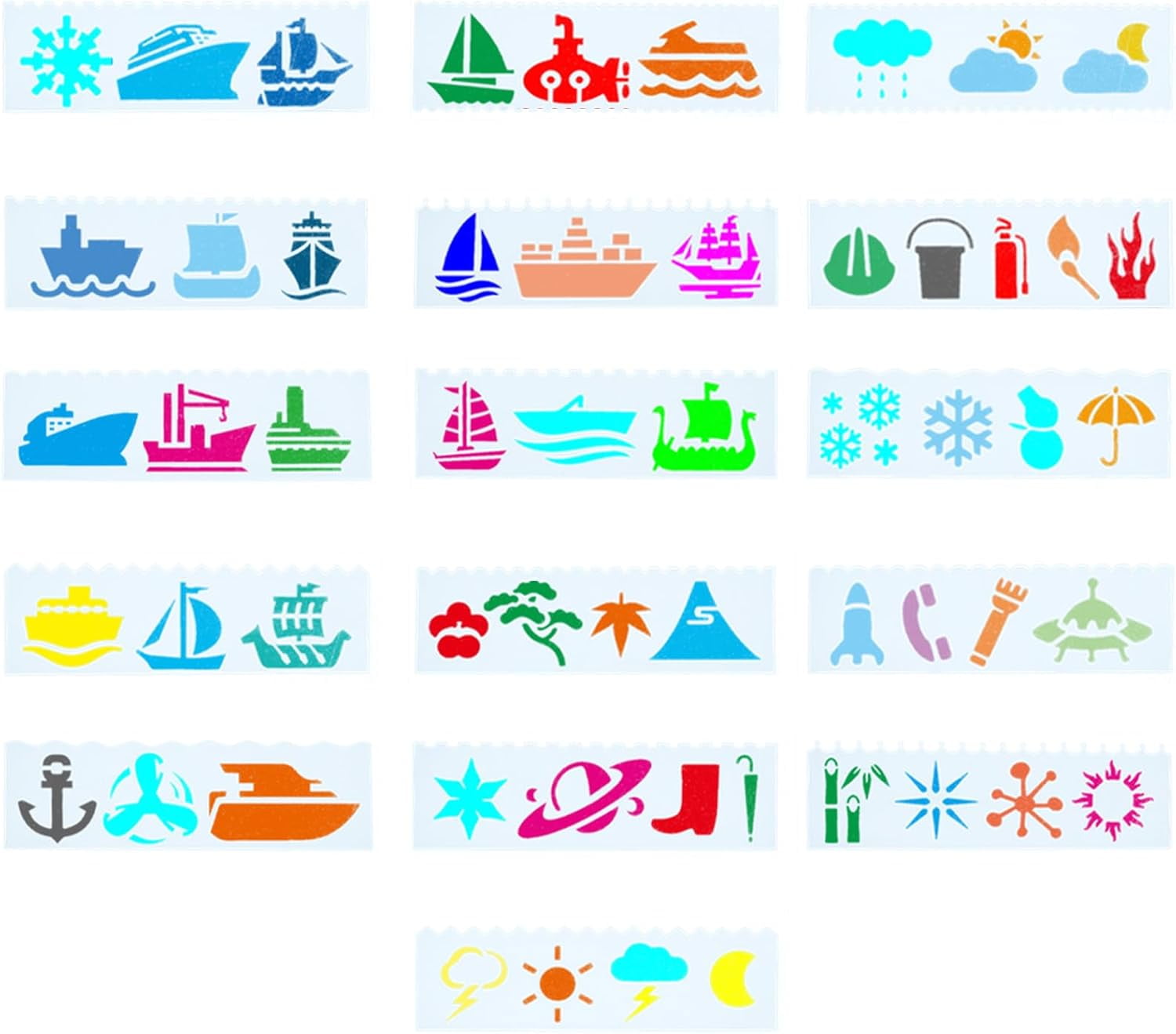 16 Styles Building Stencils Reusable Hollow Out Vehicle Paint Stencil ...