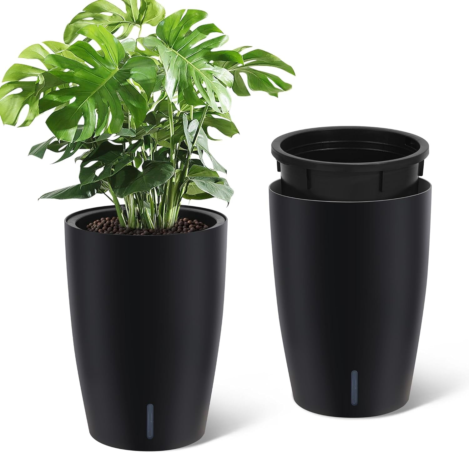 16" Tall Planters Set of 2, Plant Pots, Self Watering Pots for Indoor ...