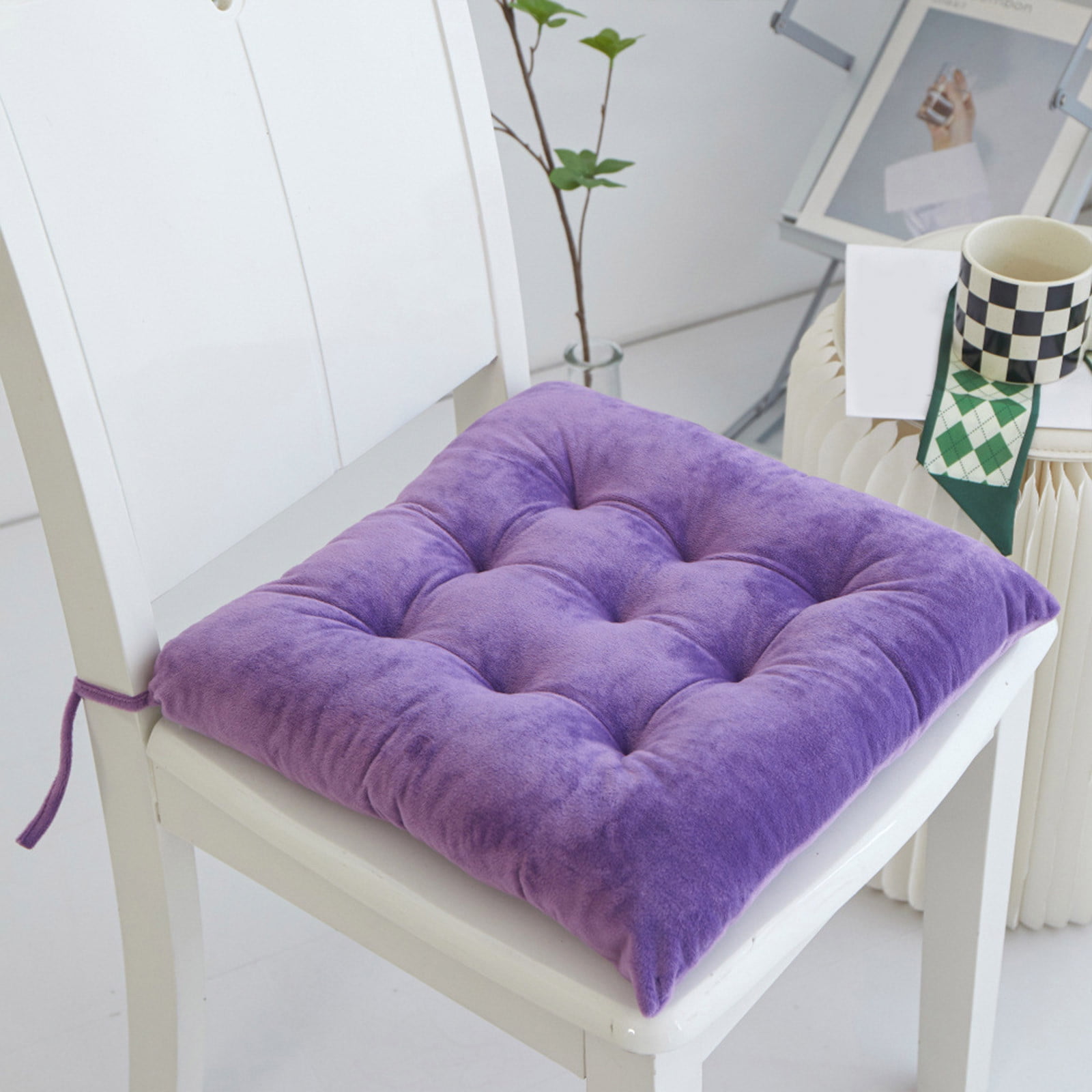 16" Thickened Seat Cushion - 3" Memory Foam Office Chair Pad with Non ...