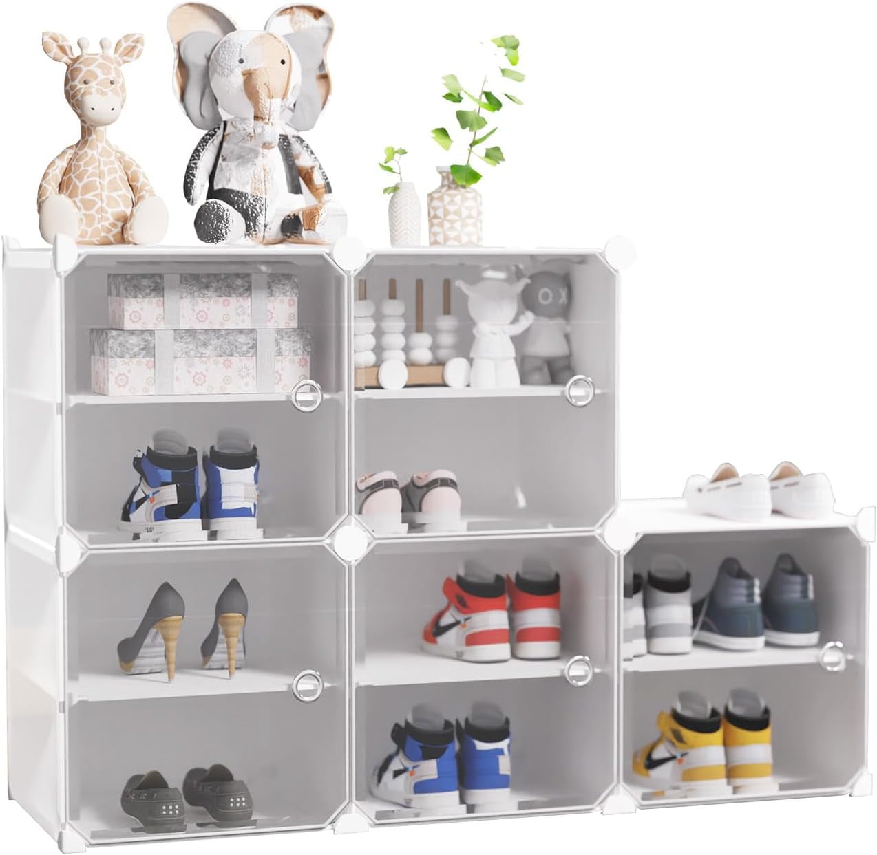 16-Tier 96 Pair Shoes Box Foldable Storage Organizer Shoe Rack Portable ...
