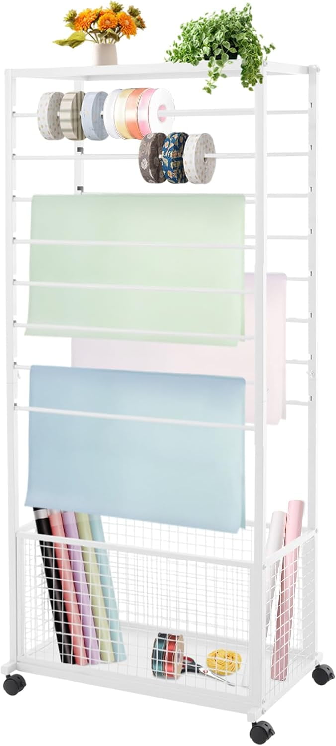 16 Tiers Metal Ribbon Holder Organizer Rack Double-Sided Ribbon Racks ...