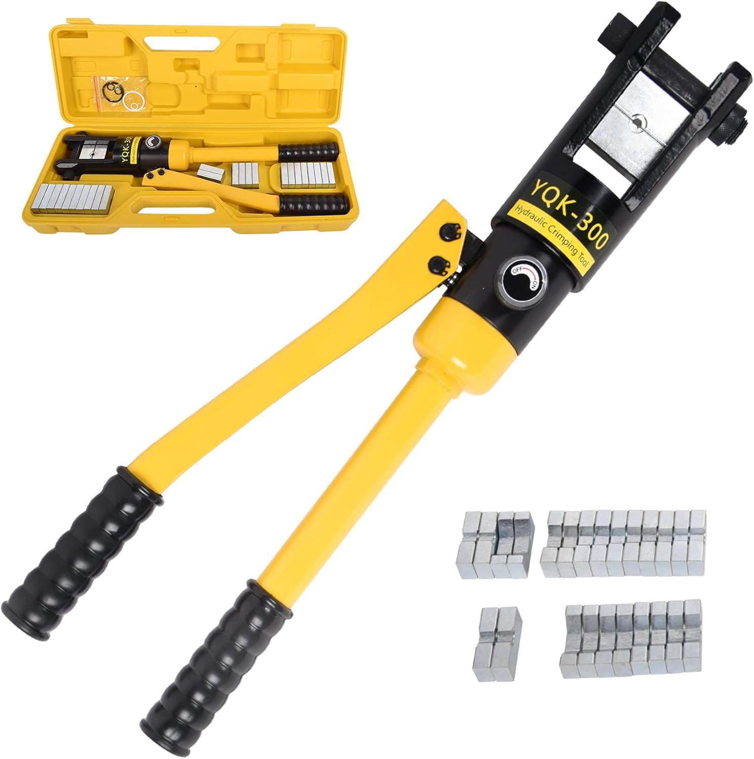 16 Ton Hydraulic Crimping Tool, Range 9 AWG to 600 , Hydraulic Crimper ...