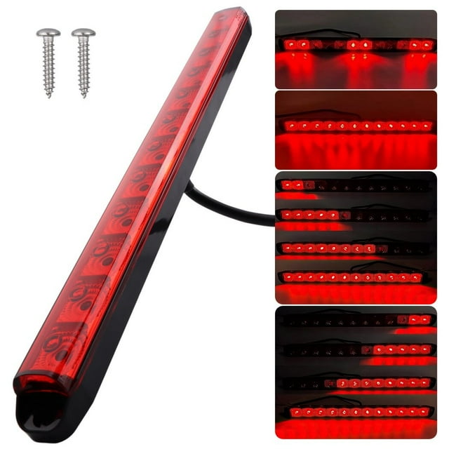 16" Trailer LED Light Bar, 12-LED Red Stop Left/Right Turn Signal Light ...