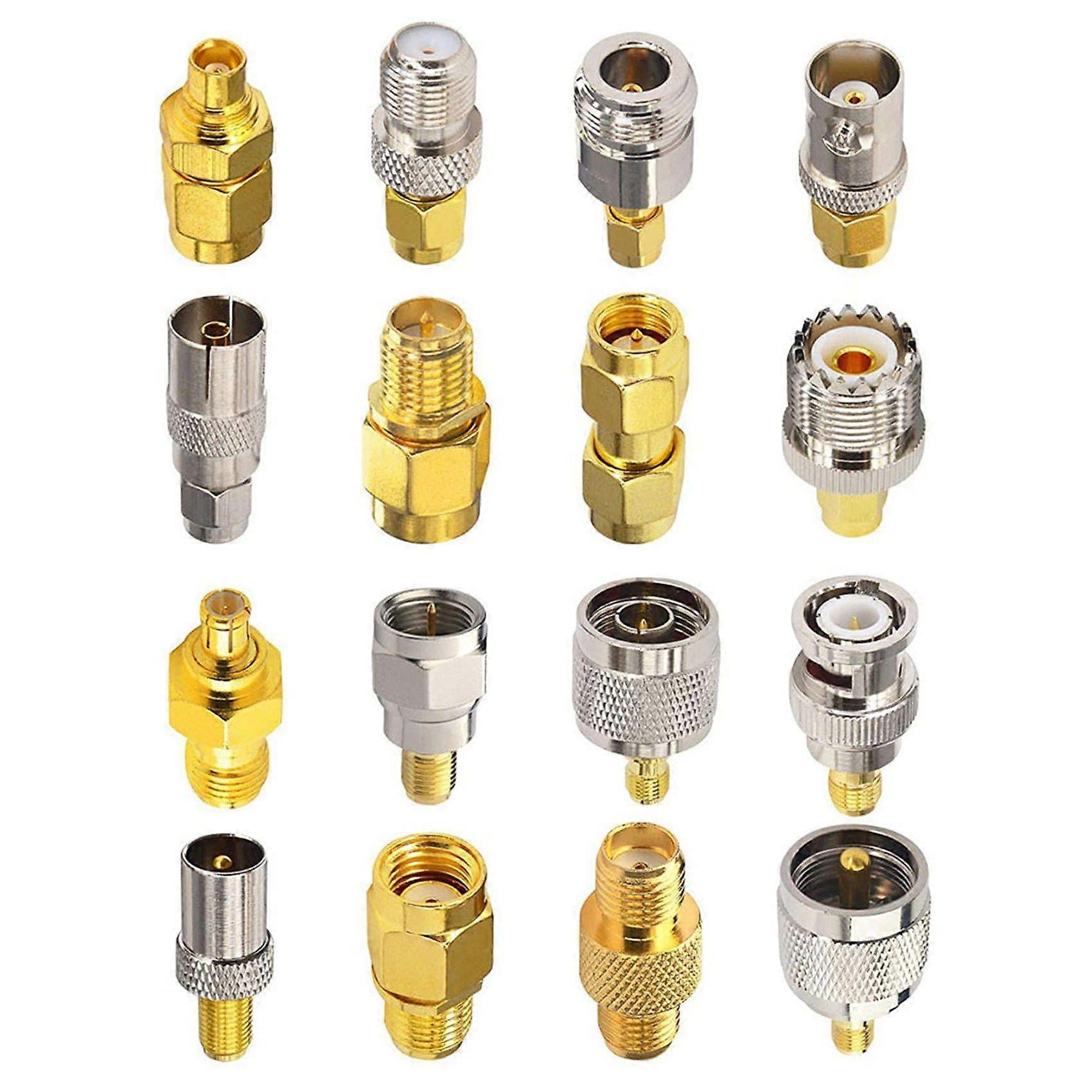 16 Type SMA Connectors SMA Adapter Kits SMA To MCX/TV/F/BNC/UHF/RP-SMA ...
