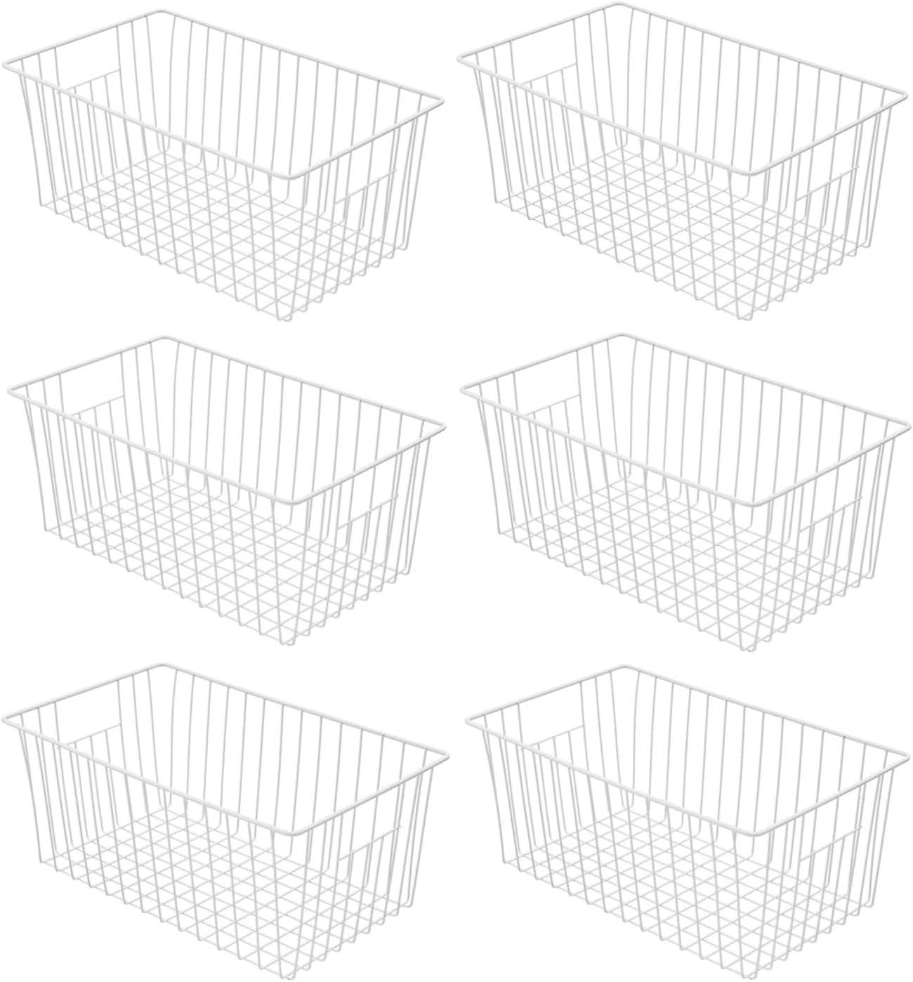 16" Upright Freezer Organizer Baskets, Wire Storage Bins Large Basket ...