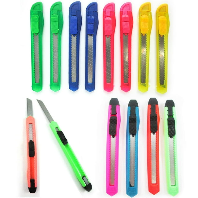 16 Utility Knife Box Cutter Retractable Snap Off Lock Blade Tool Razor ...