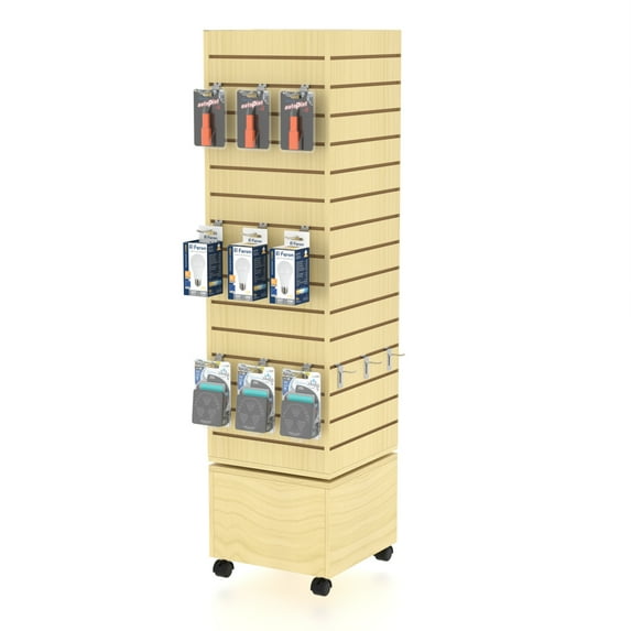 16”W * 16”D * 60”H - Maple Slatwall Tower, Slatwall Display Tower ...