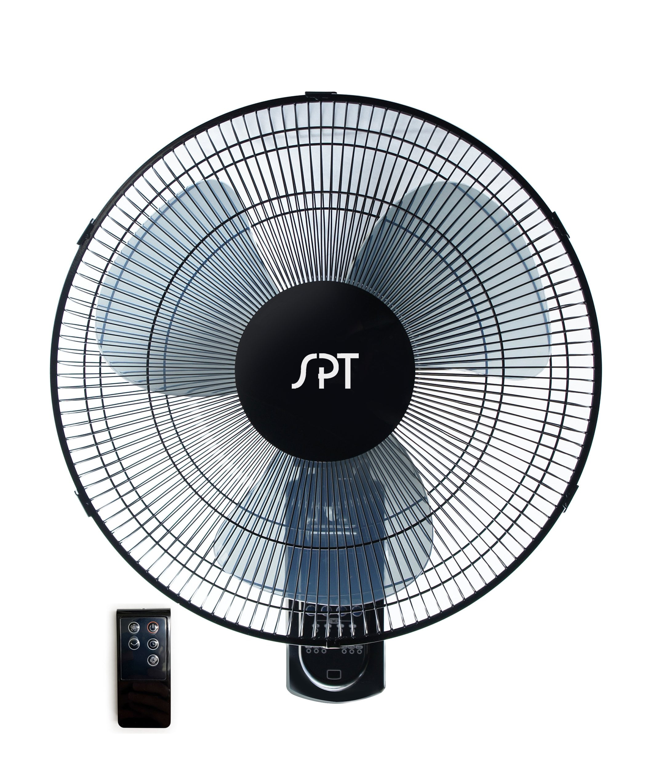 SPT 16" Wall Mount Fan, Remote Control, 3 Speeds, Timer, Oscillation ...