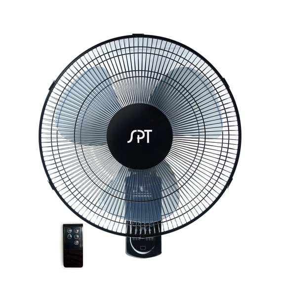 SPT, Wall Mount Fan, 16", with Remote Control, Oscillation, 3 Speeds ...
