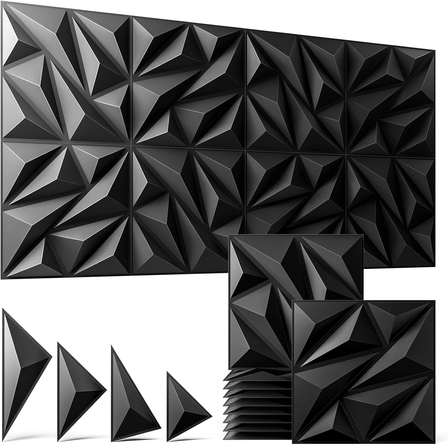 16 Wall Panels for Interior Wall Decor, 11.8'' x 11.8'' Decorative Wall ...