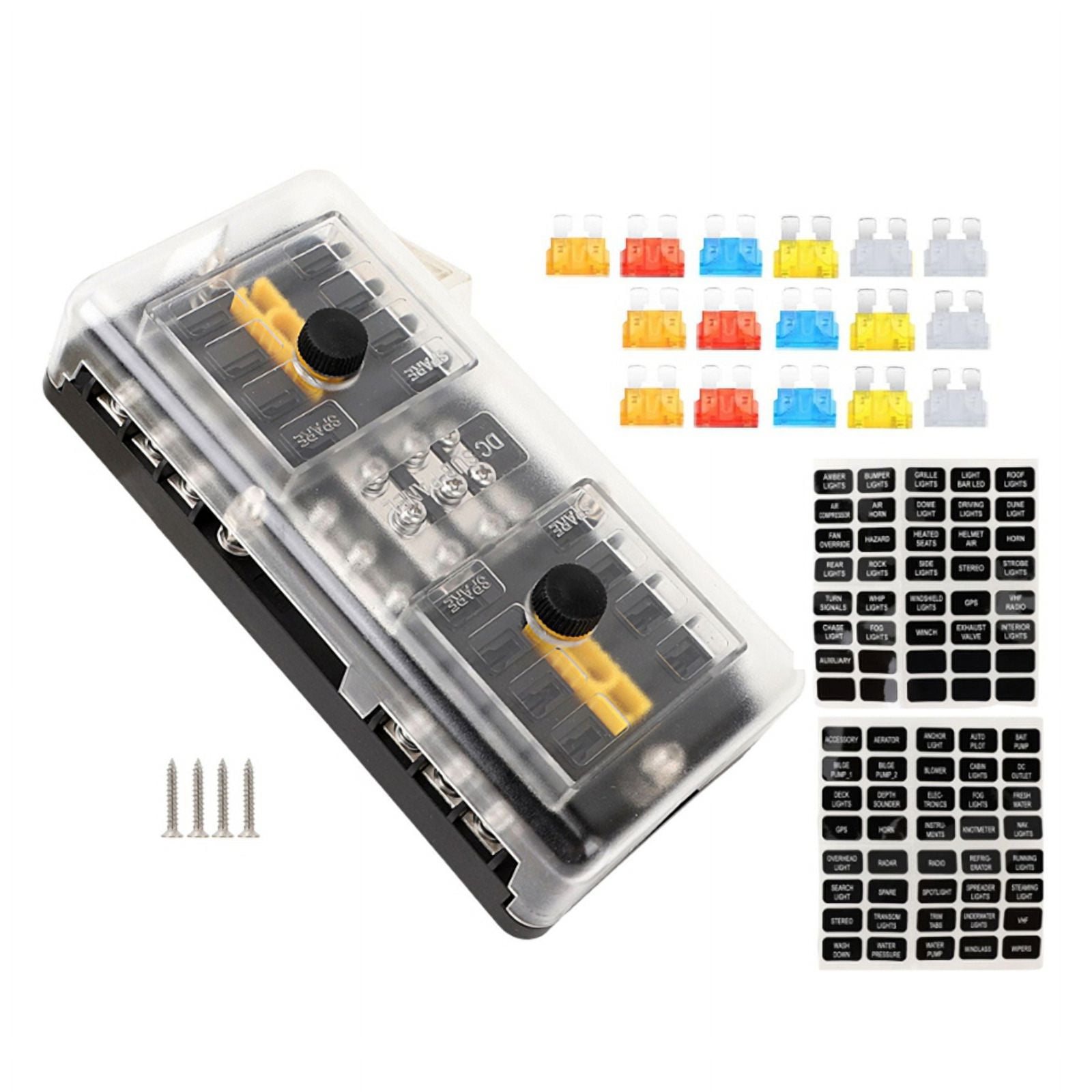 16 Way Fuse Block Blade Fuse Box 12 Circuit Fuse Holder Fuse Block ...