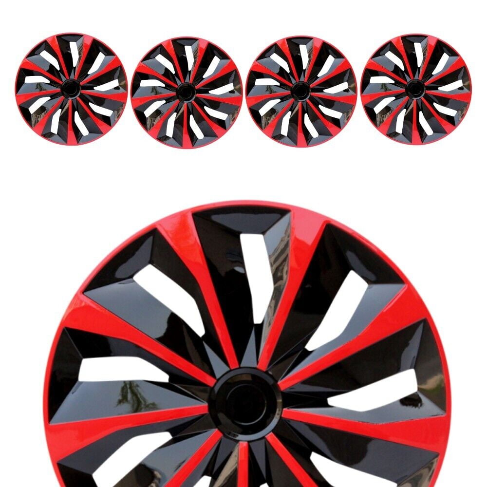 16" Red ABS Wheel Covers, 4 Pack, Universal Fit for 16" Iron Hubs, R16 ...