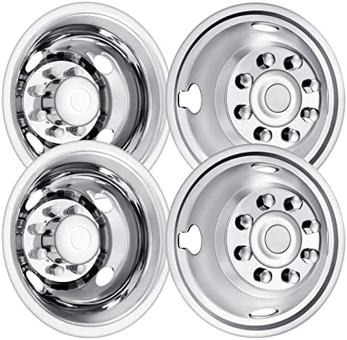 16" Wheel Simulators Stainless Steel Full Kits of 2 Rear & 2 Front Snap ...