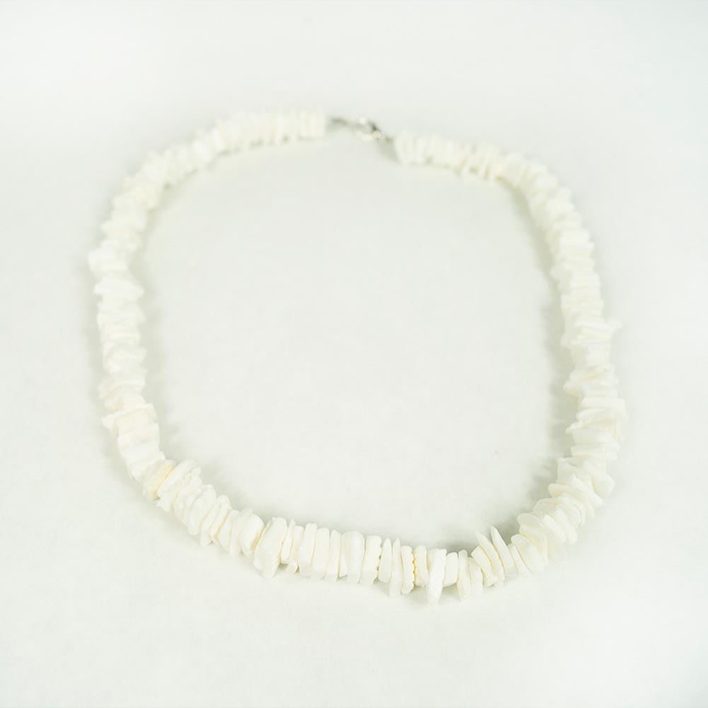 16" White Puka Shell Necklace - Luau Jewelry - Walmart.com