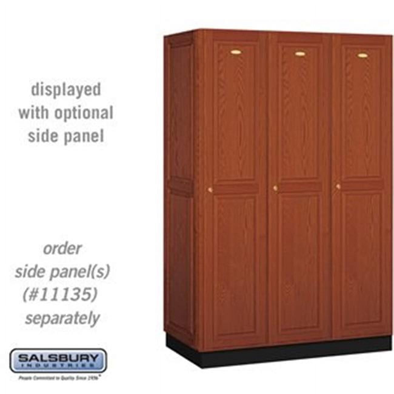 16" Wide Single Tier Solid Oak Executive Wood Locker - 3 Wide - 6 Feet ...