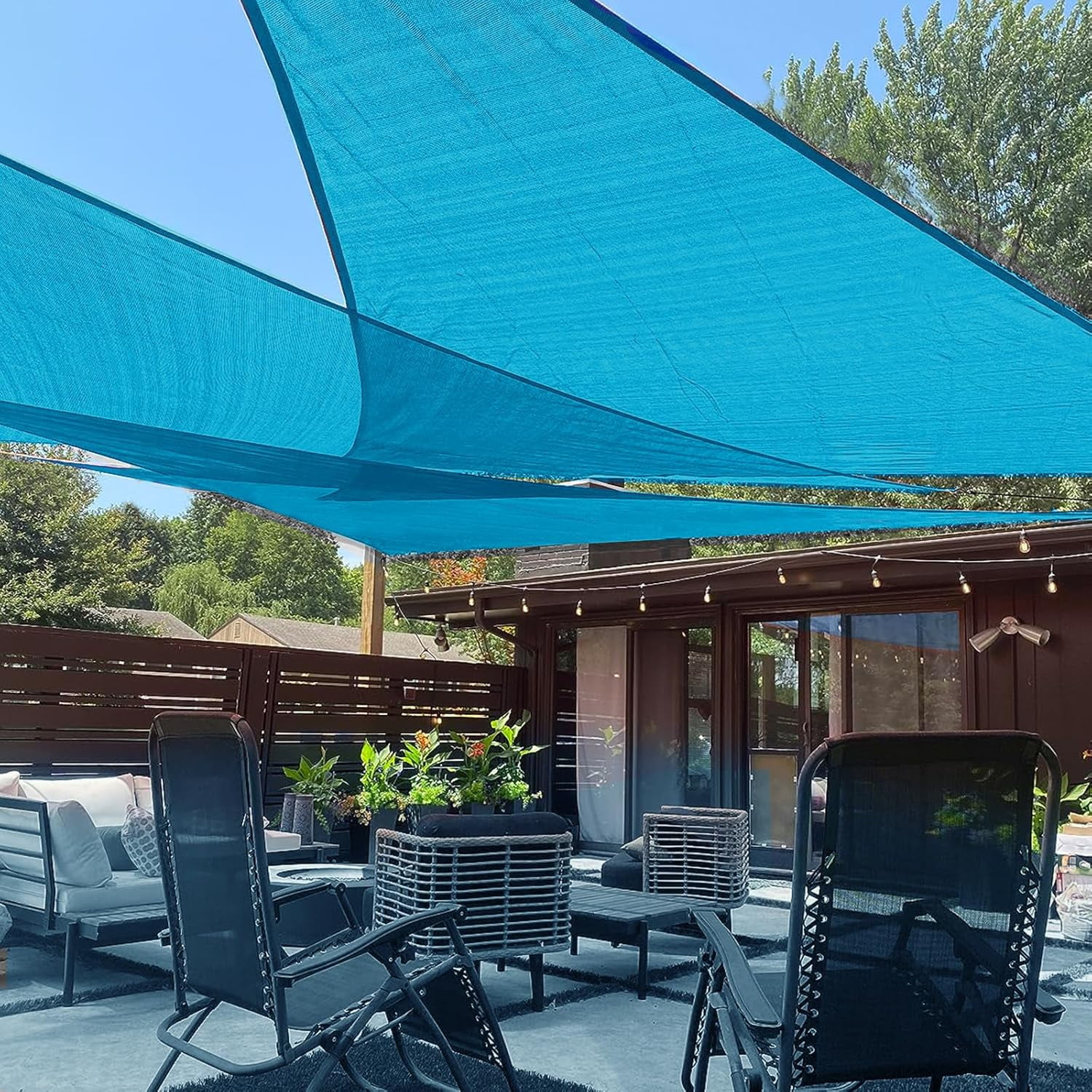 16' X 16' X 16' Triangle Turquoise Blue Sun Shade Sail Canopy UV Block ...