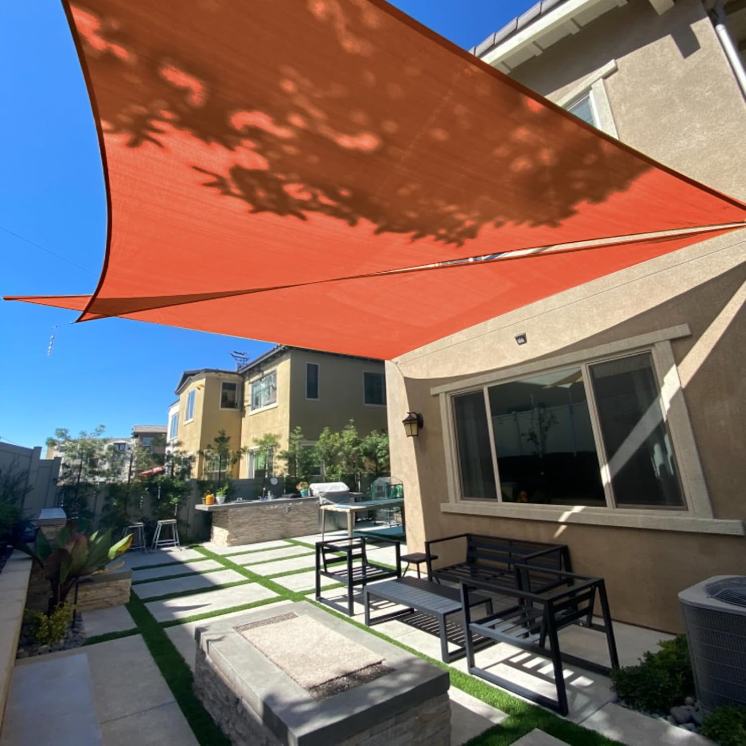 16' X 16' X 22' Terra Red Right Triangle Sun Shade Sail Canopy Outdoor ...