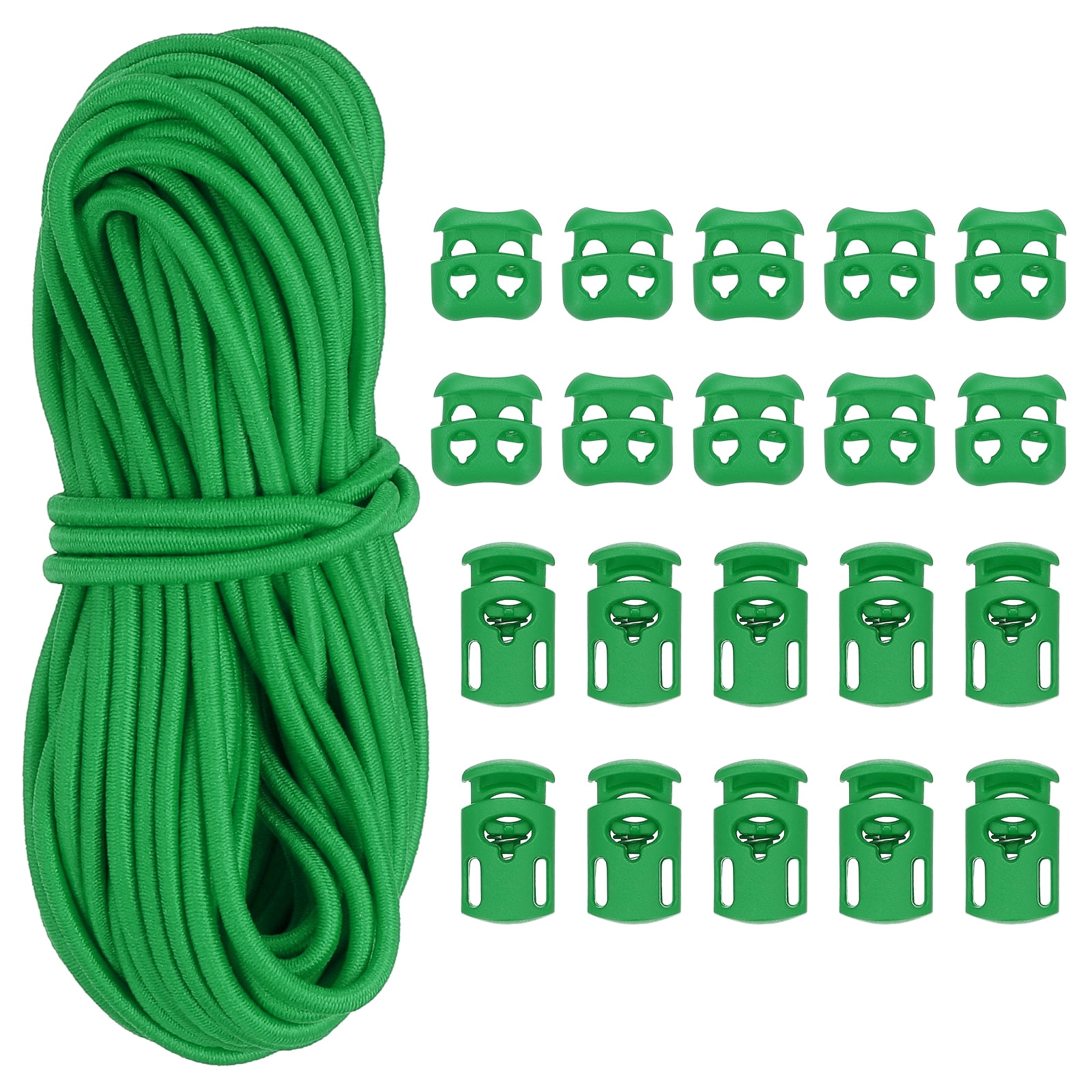 16 Yard Elastic Bungee Cord & Single Hole Cord Lock & Double Hole ...