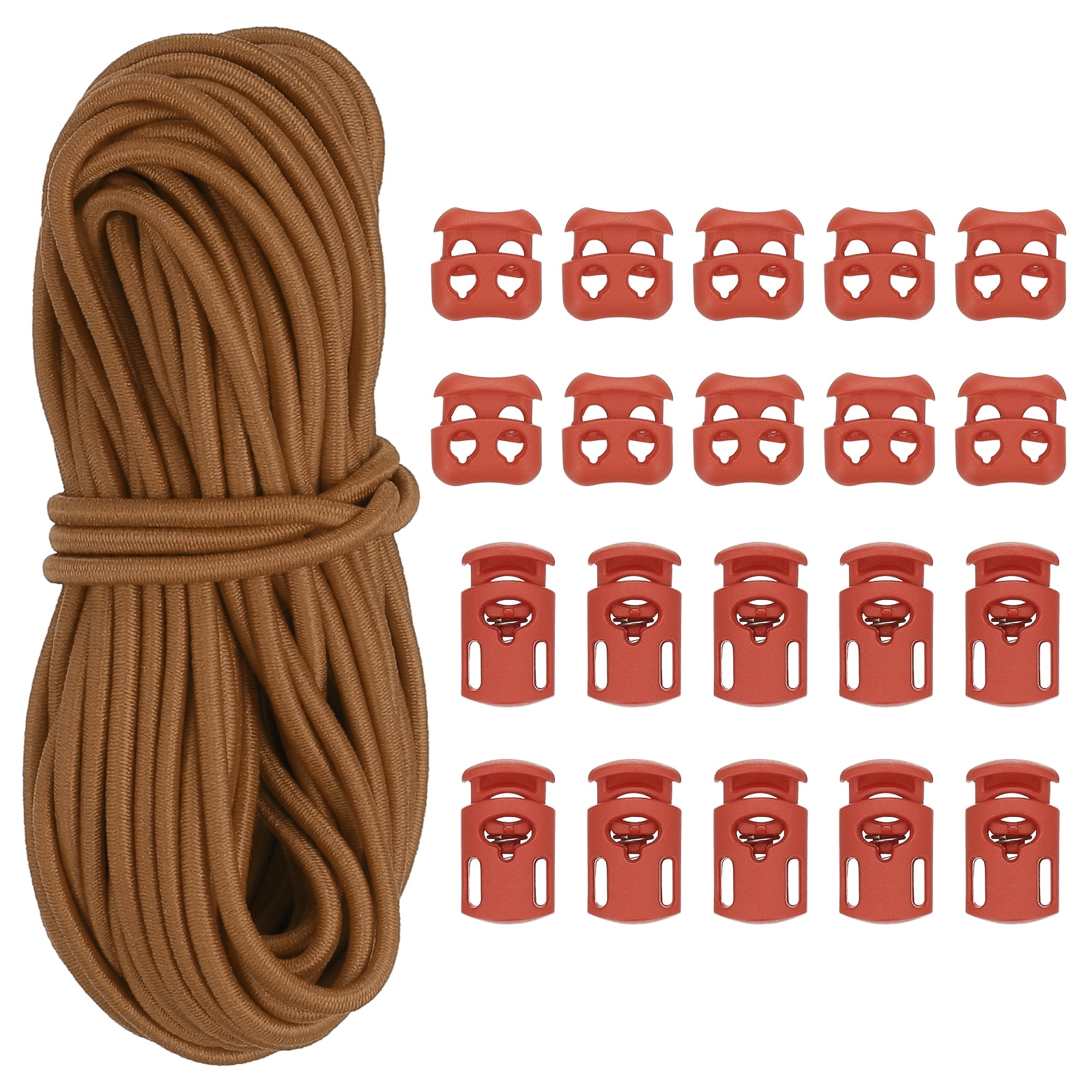 16 Yard Elastic Bungee Cord & Single Hole Cord Lock & Double Hole ...