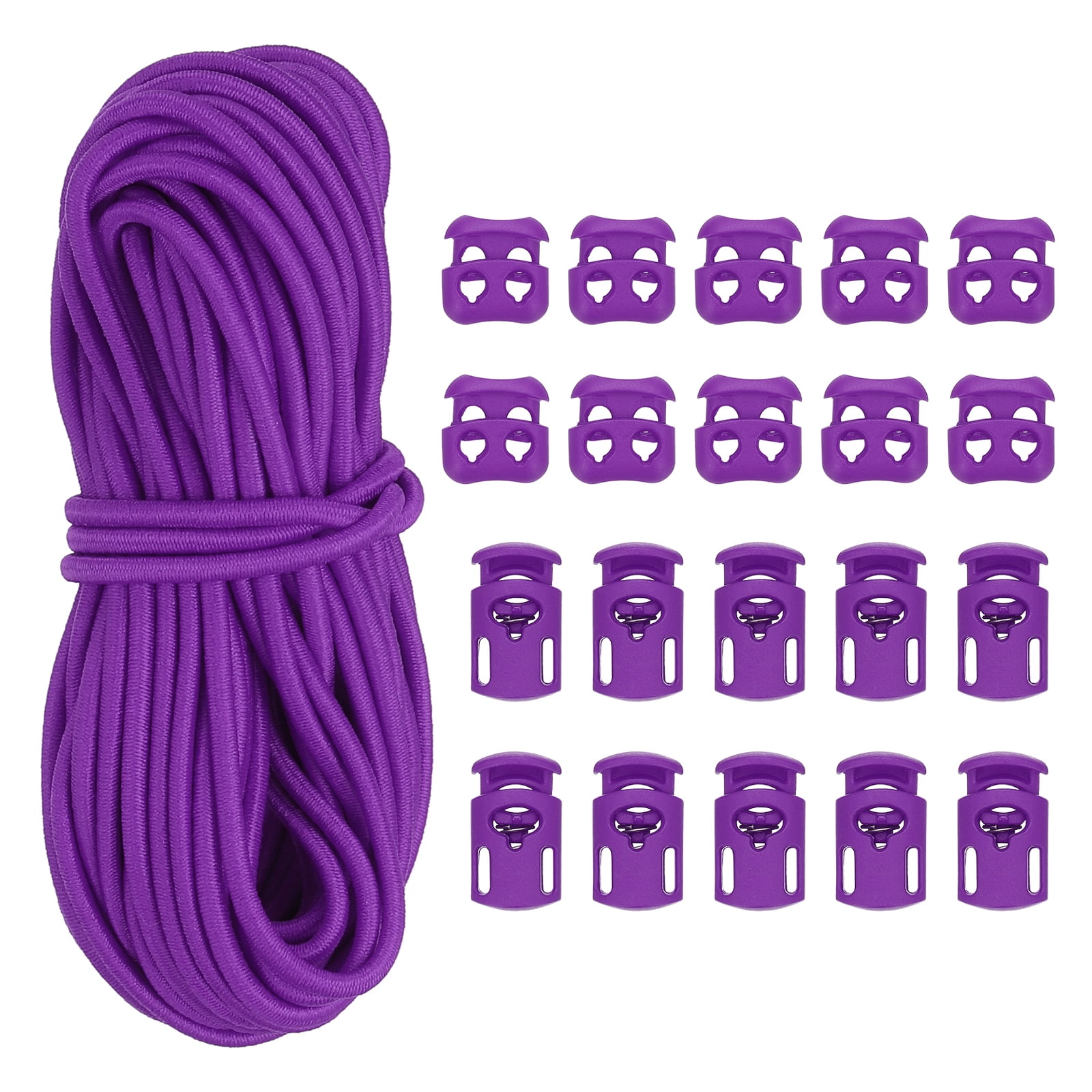 16 Yard Elastic Bungee Cord & Single Hole Cord Lock & Double Hole ...