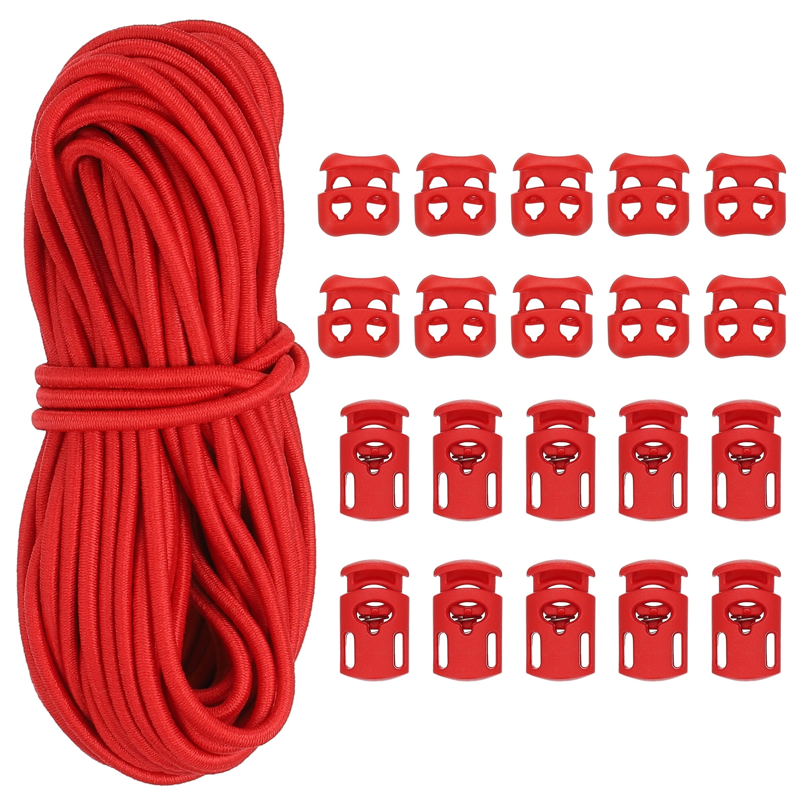 16 Yard Elastic Bungee Cord & Single Hole Cord Lock & Double Hole ...