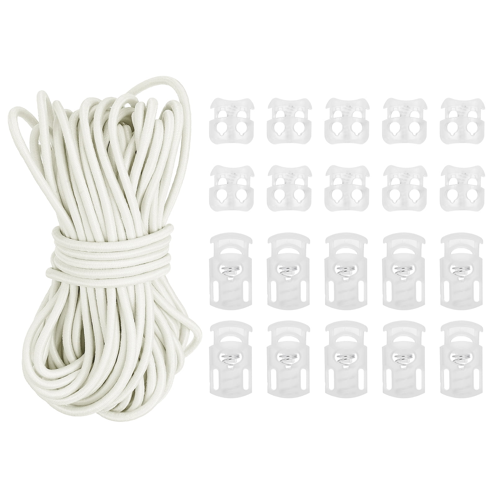 16 Yard Elastic Bungee Cord & Single Hole Cord Lock & Double Hole ...