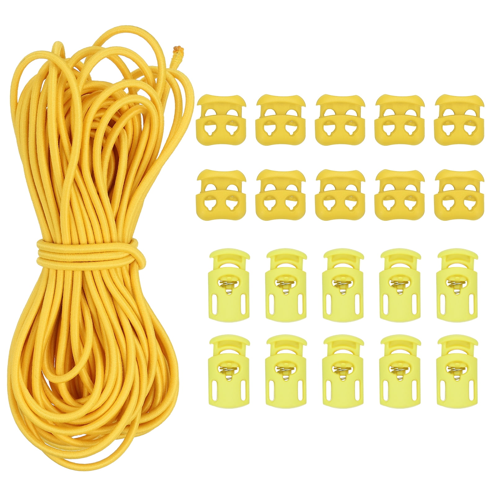 16 Yard Elastic Bungee Cord & Single Hole Cord Lock & Double Hole ...