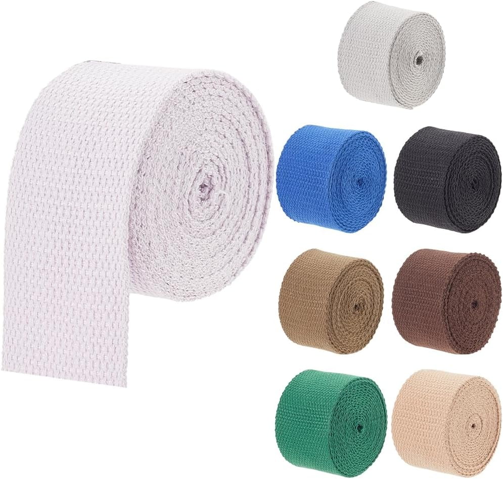 16 Yards 8 Colors Heavy Cotton Woven Ribbon 1.5 Inch Plain Woven Ribbon ...