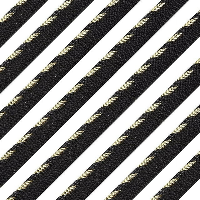 16 Yards Metallic Piping with Lip 3/8 inch Flat Metallic Gold Black ...