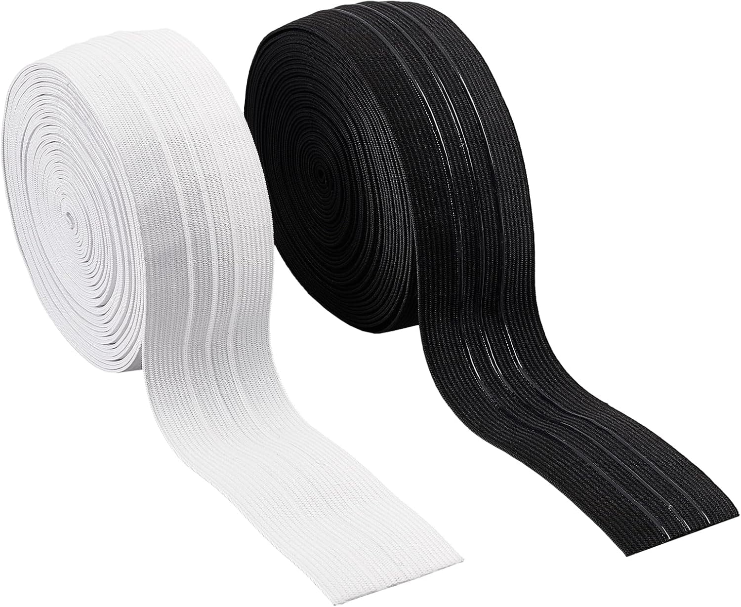 16 Yards Non-Slip Elastic Ribbon Black White Silicone Backed Elastic ...