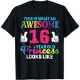 16 Years Old Girl Birthday Quote 16th B-day Princess Graphic T-Shirt ...