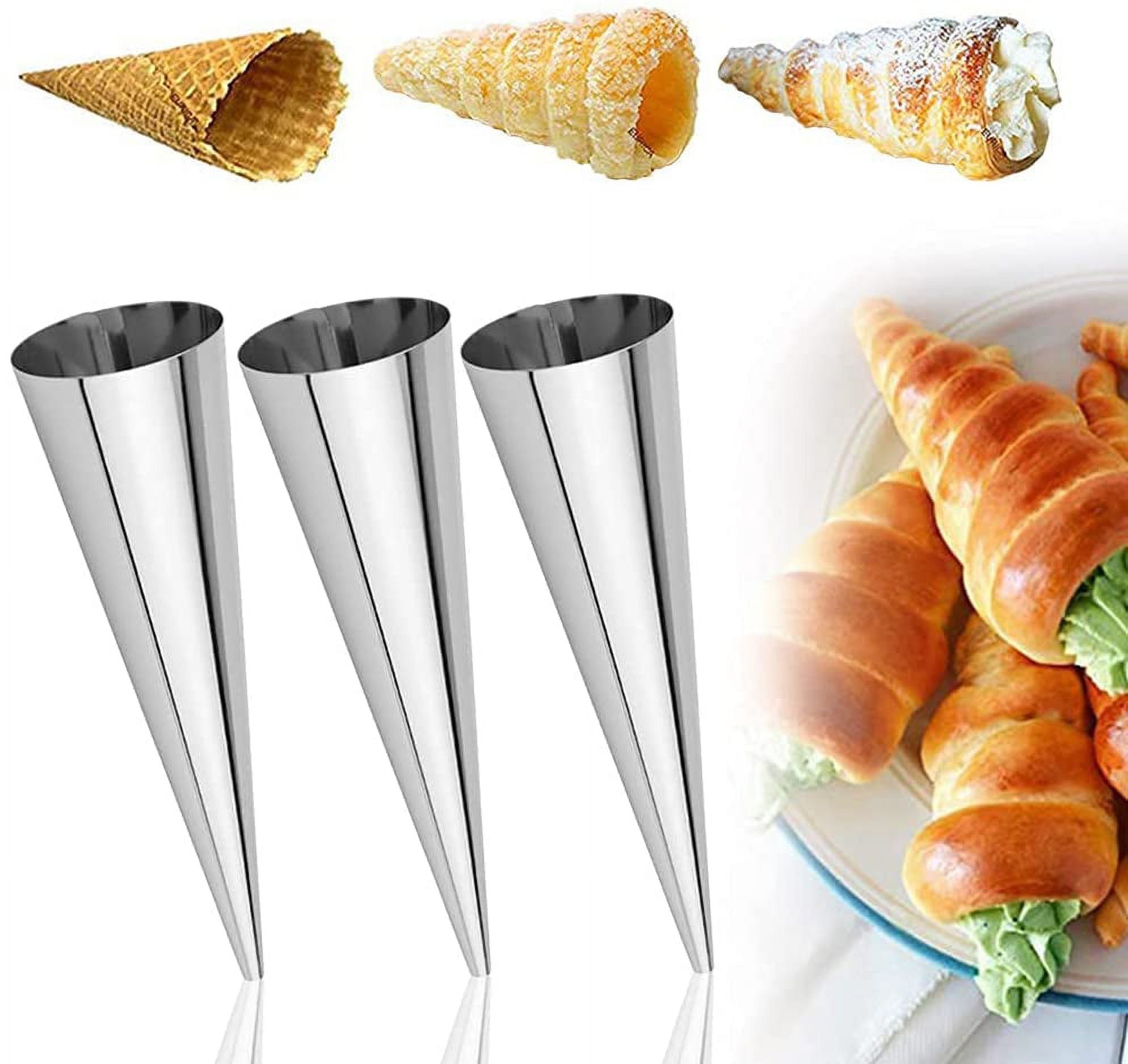 16 conical pastry molds, croissant mold set, cream horn cone non stick ...