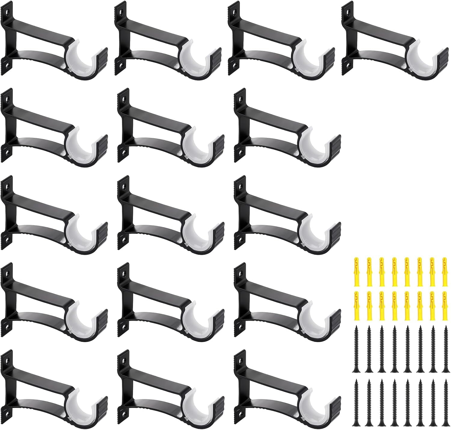 16 count Curtain Rod Bracket Heavy Duty Holders Hooks Hangers Bulk for ...