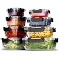 16 count Glass Storage Containers with , Airtight Glass Meal Prep ...