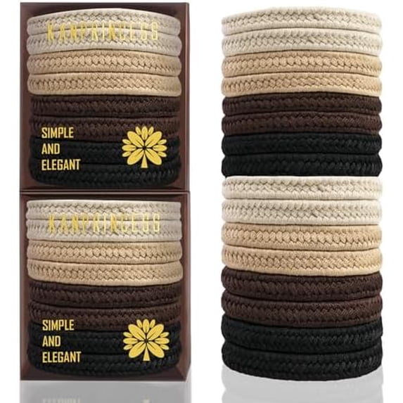 16 count Hair Ties For Thick Hair, Stretchy Hair Bands For Women Girls ...