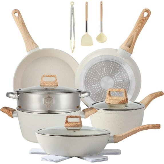 16 count Pots and Pans Set Non Cookware Set Nonstick with Cooking Set ...