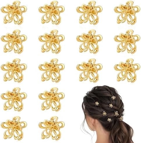 16 count Small Hair Clips for Women, Cute Mini Floral Claw Clips for ...