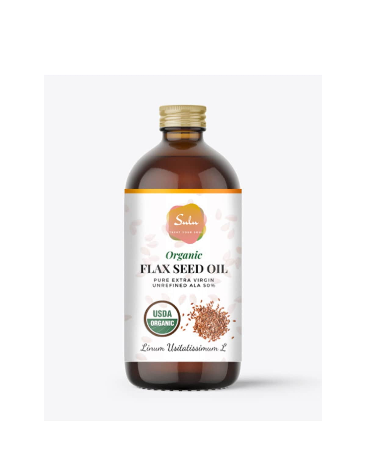 16 fl.oz Flax Seed Oil- USDA Organic Unrefined Cold Pressed ALA 50% ...