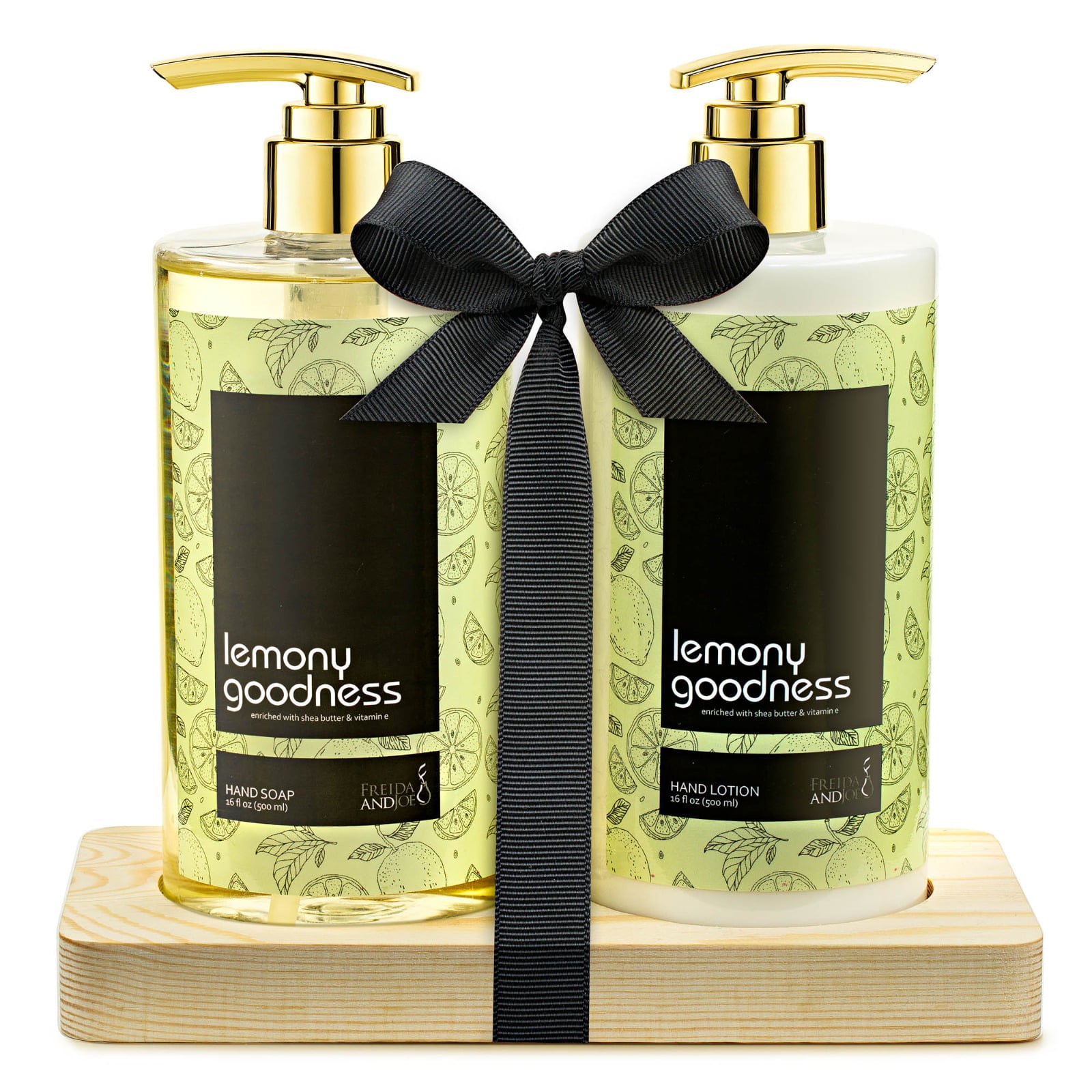 Bath and Body Gift Set for Her 16 fl oz Lemon Citrus Aromatic and ...