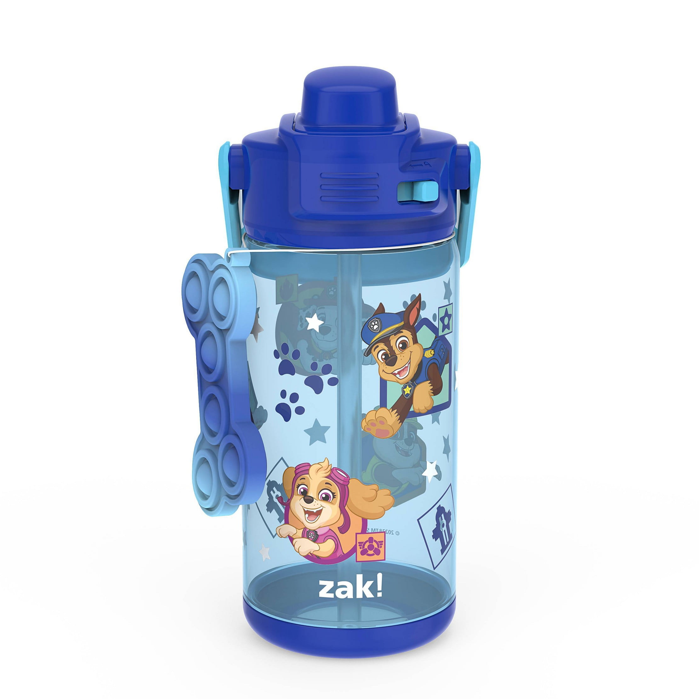 16 fl oz Plastic Beacon Paw Patrol Straw Water Bottle with Fun Popper ...