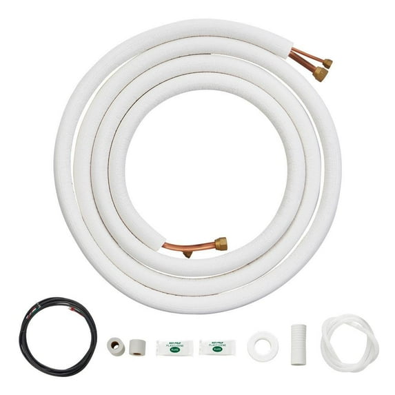 16 ft. Mini Split Line Set 1/4 in. and 1/2 in. O.D Copper Pipes Tubing ...
