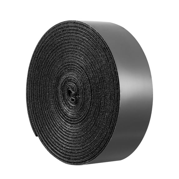 16 ft x 1.5 in Hook and Loop Tape Nylon Self Adhesive Strips Roll Black ...